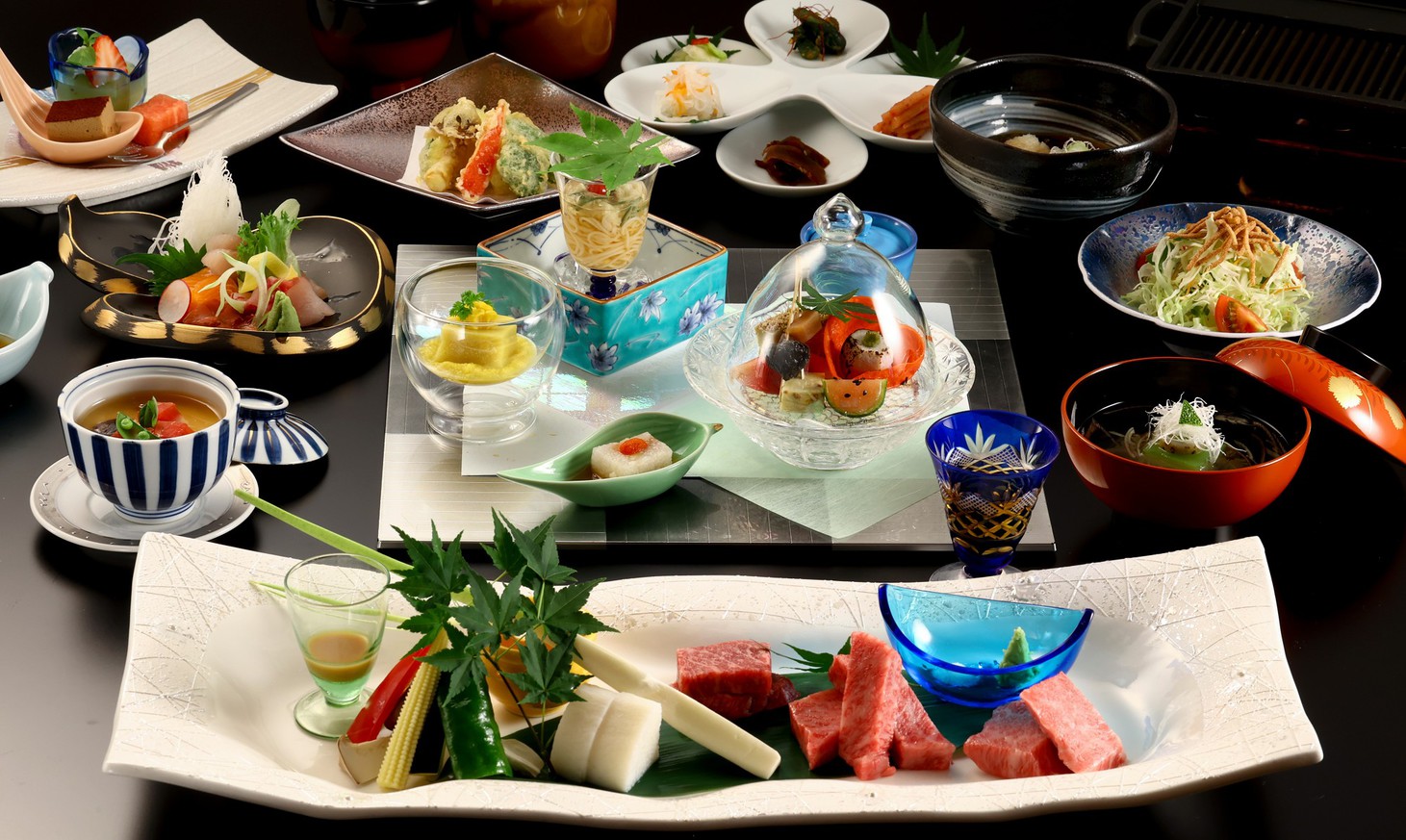 信州プレミアム牛和懐石コース 夏のお料理一例